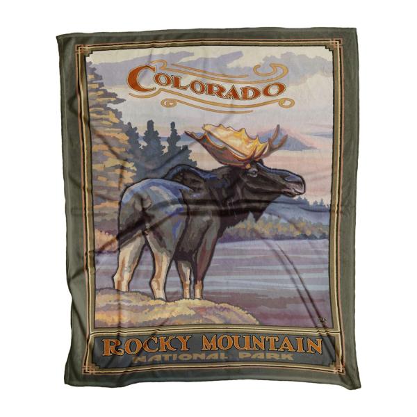 商品名:  Northwest Art Mall Colorado Moose Rocky Mountain National Park Ultra Fleece Bed Sofa Travel Cozy Blanket from Trav...