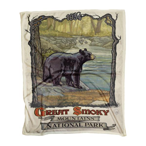 商品名:  Great Smoky Mountains National Park Bear with Creek Ultra Fleece Bed Sofa Travel Cozy Blanket from Travel Artwork ...
