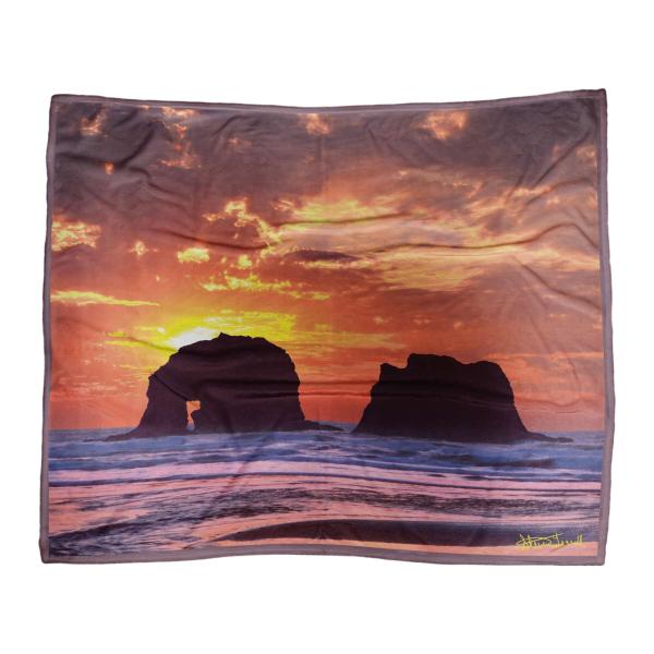 商品名:  Northwest Art Mall Twin Rocks at Rockaway Beach, Oregon Ultra Fleece Bed Sofa Travel Cozy Blanket from Photograph ...