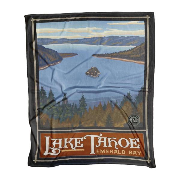 商品名:  Lake Tahoe California Emerald Bay Ultra Fleece Bed Sofa Travel Cozy Blanket from Illustration by Artist Paul A. La...