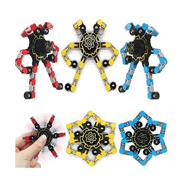 商品名:  6 PCS Fidget Spinners, Deformable Robot Fingertip Toy, Transformable Fidget Spinners for Kids, Fingertip Gyro for ...