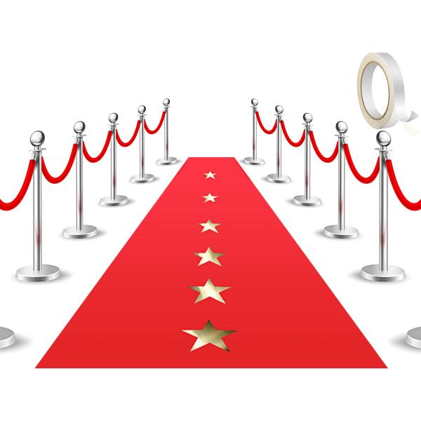 商品名:  Shappy Carpet Runner Party Not Slip Red Aisle Runway Rug Runner with Carpet Tape 60 GSM 20 Pcs Gold Star Cutouts f...