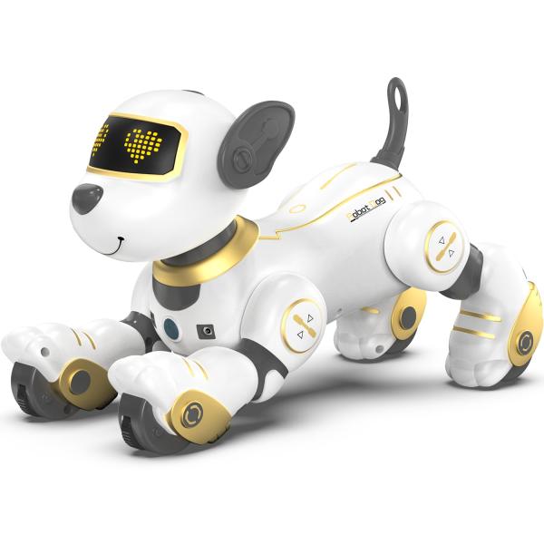 商品名: SONOMO リモコンロボット犬のおもちゃ 子供用 プログラム可能なロボット子犬、スマートインタラクティブスタントロボット犬のおもちゃ 子供用 3~8歳ギフト (A.ゴールド) SONOMO Remote Control Robo...