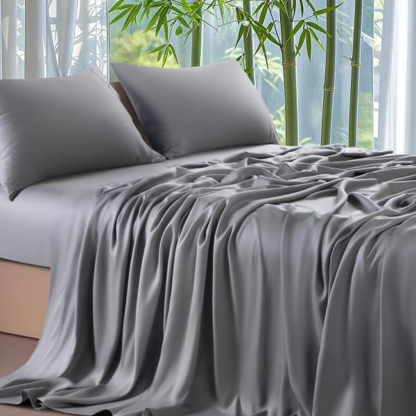商品名:  Shilucheng 100% Viscose Derived from Bamboo_ Sheets King Size 4pcs - Ultra Cooling &amp; Silky Soft Bed Sheets, 16...