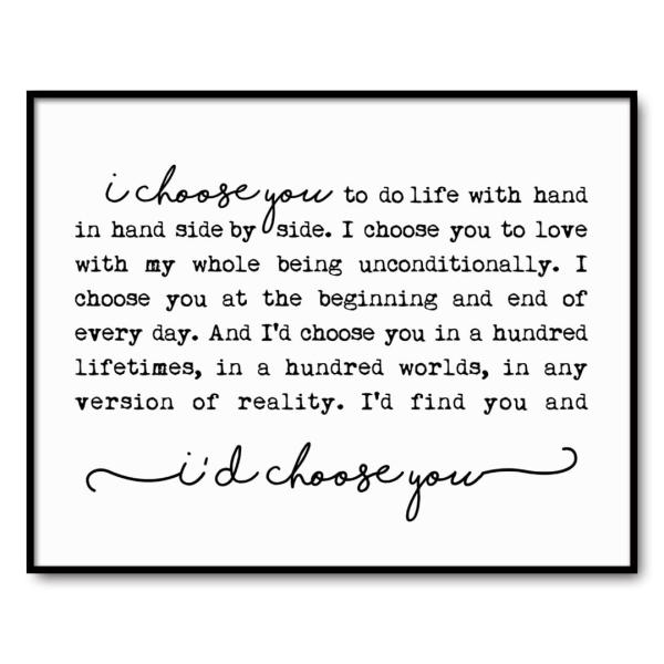 商品名:  I Choose You Romantic Quote Bedroom Sign Above the Bed Wedding Gift Romantic Gift Engagement Sign Family Sign Wedd...