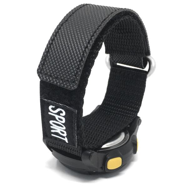 商品名:  Bandini Hook and Loop 24mm Nylon Sports Watch Band - Waterproof Strap, Machine Washable, Easy to put on - Black - ...