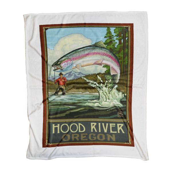 商品名:  Northwest Art Mall Hood River Oregon Rainbow Trout Fisherman Mountains Ultra Fleece Bed Sofa Travel Cozy Blanket f...