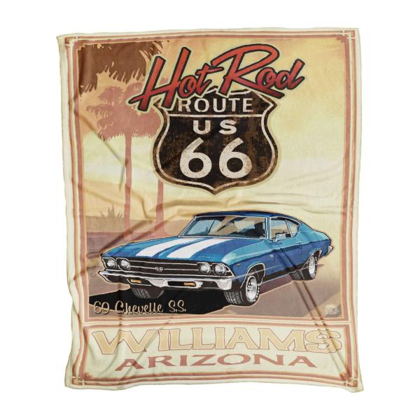 商品名: Route 66 Williams Arizona Chevelle ウルトラフリース ベッド ソファ 旅行 快適 ブランケット アーティストPaul A. Lanquist 60インチ x 80インチ Route 66 Will...