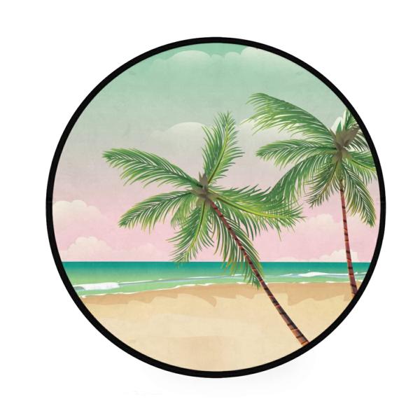 商品名:  susiyo Palm Trees on The Beach Area Rugs Round Non Slip Floor Comfort Mats Circle Rug Carpet for Indoor Living Bed...