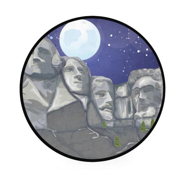 商品名:  susiyo Mount Rushmore Cartoon Landscape Area Rugs Round Non Slip Floor Comfort Mats Circle Rug Carpet for Indoor L...
