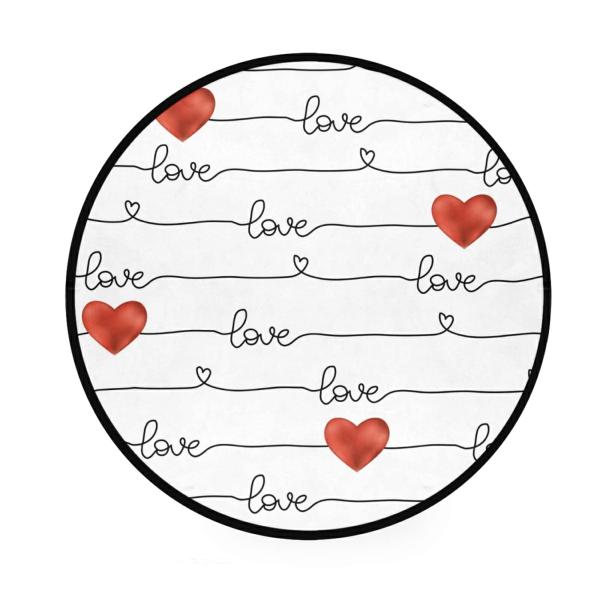 商品名:  susiyo Simple Lines for Valentine's Day Area Rugs Round Non Slip Floor Comfort Mats Circle Rug Carpet for Indoor L...