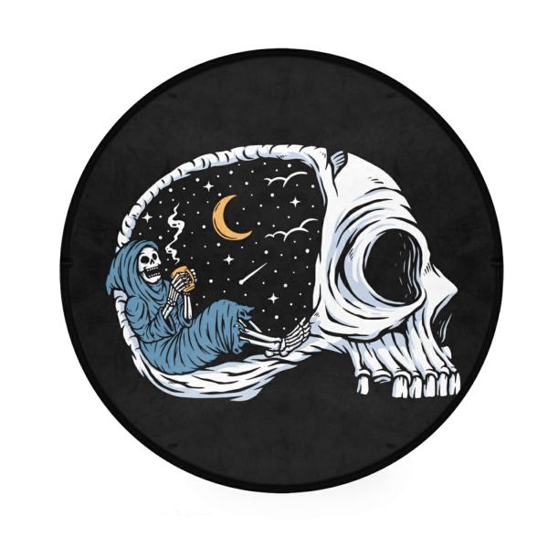 商品名:  susiyo Skull with Night Space Area Rugs Round Non Slip Floor Comfort Mats Circle Rug Carpet for Indoor Living Bedr...