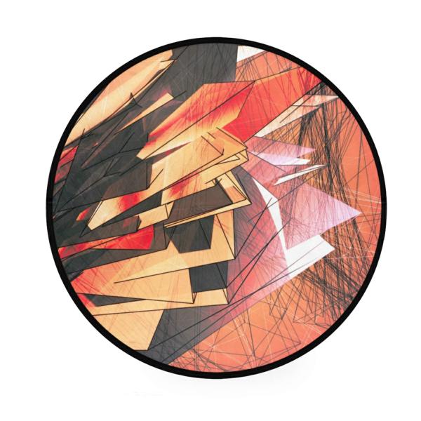 商品名:  susiyo Polygonal Red Background Area Rugs Round Non Slip Floor Comfort Mats Circle Rug Carpet for Indoor Living Be...