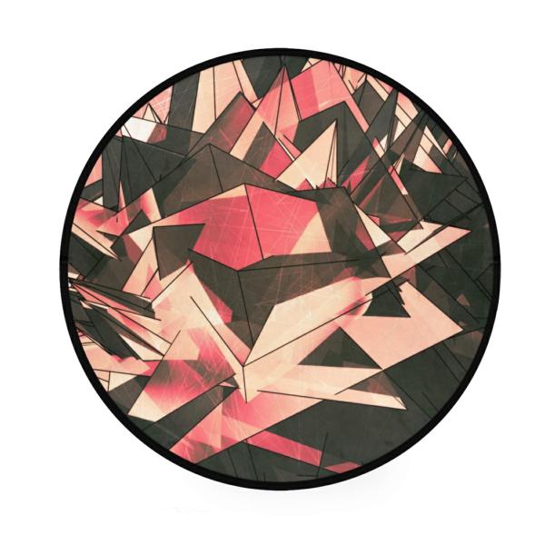 商品名:  susiyo Orange Polygonal Background Area Rugs Round Non Slip Floor Comfort Mats Circle Rug Carpet for Indoor Living...