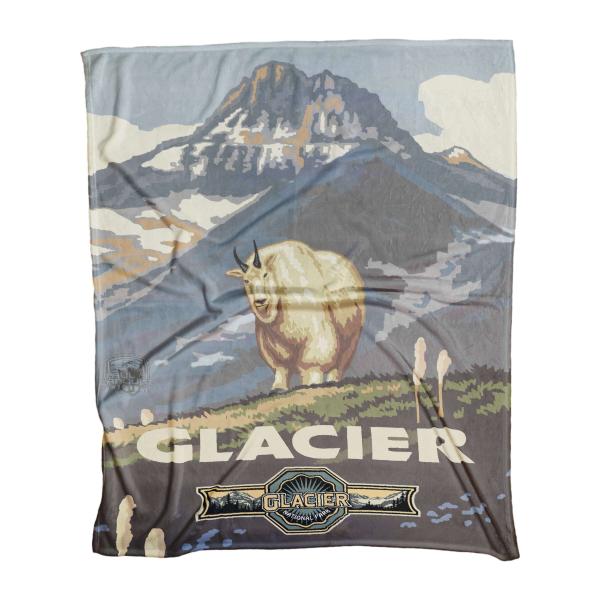 商品名:  Glacier National Park Montana Goat Ultra Fleece Bed Sofa Travel Cozy Blanket from Travel Artwork by Artist Paul A....