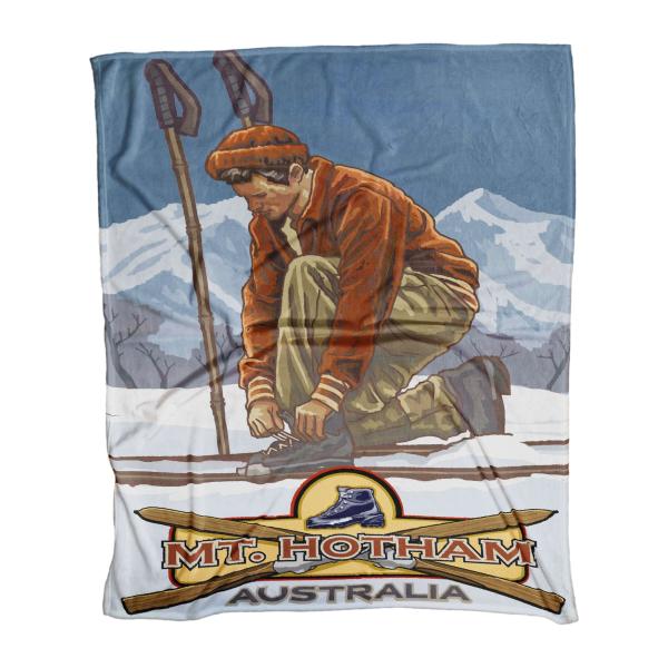商品名:  Northwest Art Mall Mt Hotham Australia Skier Classic Binding Ultra Fleece Bed Sofa Travel Cozy Blanket from Travel...
