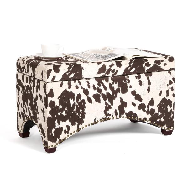 商品名:  Adeco 29.8 inch Fabric Storage Ottoman Bench Footstool,Nailhead Trim Upholstered Entryway Storage Benches,Rectangu...