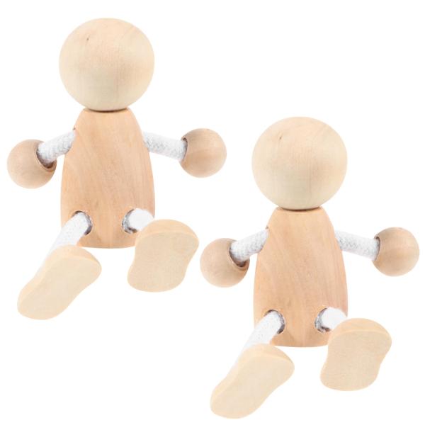 商品名: Kisangel 未完成木製ペグ人形 2個 ミニピープル 人形 ロボット 木製フィギュア 装飾ペグ人形 おもちゃ 子供用 絵画 DIY クラフト アートプロジェクト 2 Pcs Unfinished Wood Peg Dolls ...