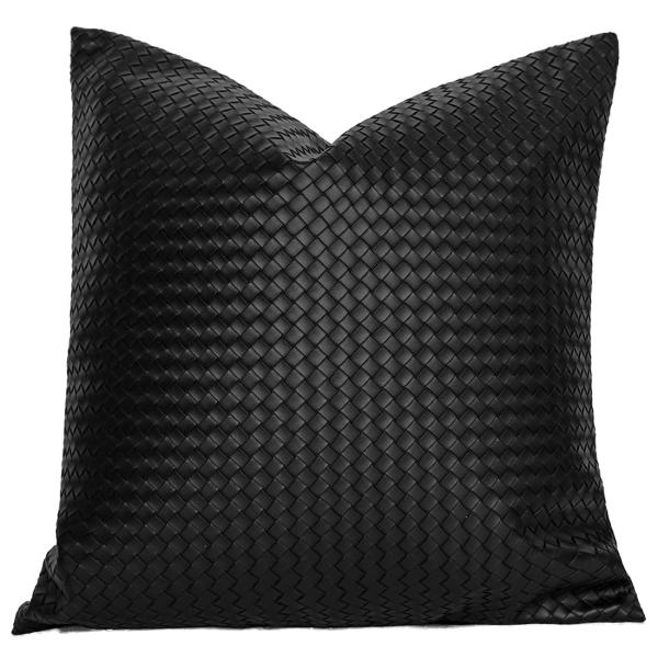 商品名: XSlive PU クッションカバー 織地 フェイクレザークッションカバー モダン ファームハウス 正方形 装飾枕カバー ソファ オフィス 寝室用 (ブラック、45.7 cmx45.7 cm) XSlive PU Throw Pi...