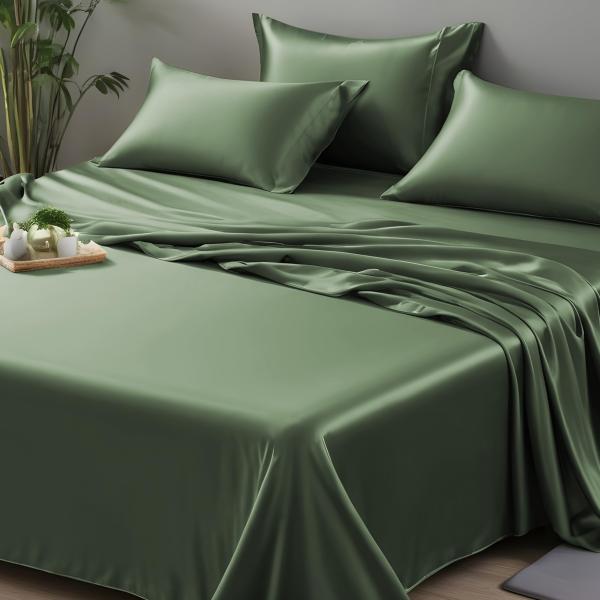 商品名: Linenwalas Organic Bamboo Only Flat Sheet - 100% Natural Softest Coolest Bedding Perfect for Skincare (Avocado Chri...