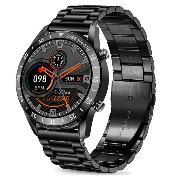 商品名: Lamshaw(ラムショー) LIGEスマートウォッチバンドに対応 クイックリリースステンレススチールメタル交換用ストラップ LIGE I9M 1.3インチスマートウォッチ/LIGE NK091.32インチスマートウォッチ/Mor...