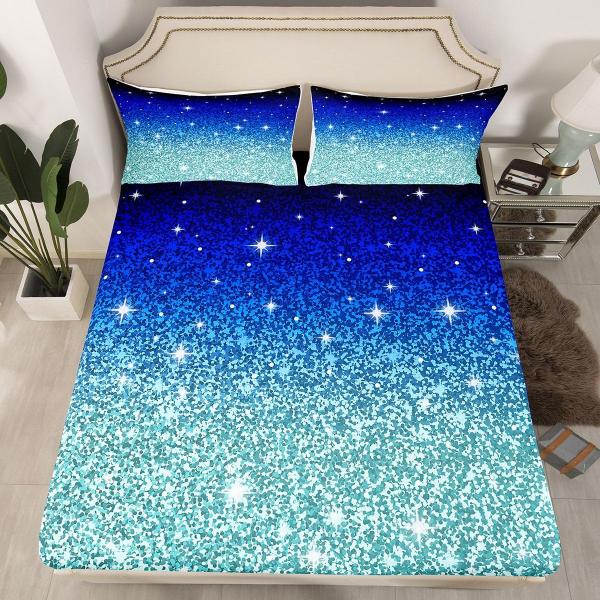 商品名:  Erosebridal Navy Blue Tie Dye Bedding Set Twin Glitter Stars Sequins Fitted Sheet Ombre Galaxy Bed Sheets for Kids...