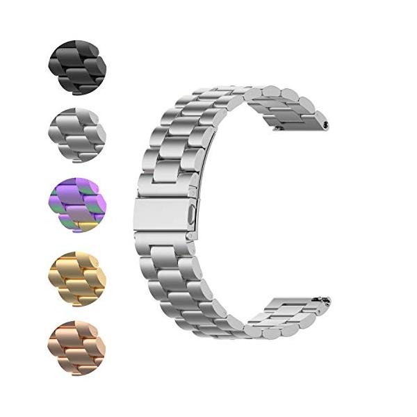 商品名: FitTurn Bands Compatible with FITVII Metal Stainless Steel Watch Band Replacement Classic Durable Solid Link Access...