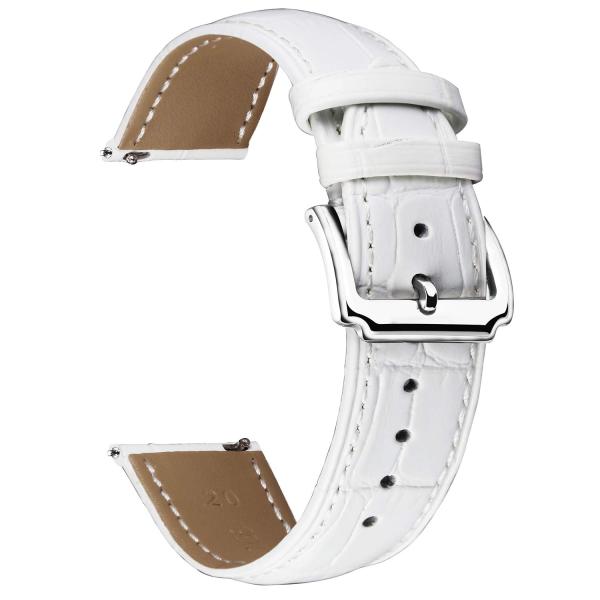 商品名:  BINLUN Genuine Leather Watch Bands Women Men Quick Release Leather Watch Straps Replacement (White, 18MM)ブランド: BIN...