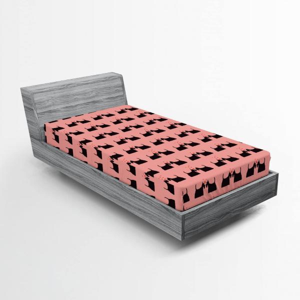 商品名:  Ambesonne Scottie Dog 2 Pack Fitted Sheet, Pinky Animal Romance, Bed Cover All-Round Elastic Deep Pockets 2 Pieces...