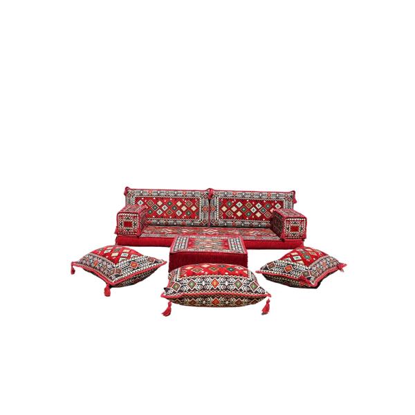 商品名:  arabicsofa Red Oriental Modular Seating Floor Cushions ? Low Floor Sofa Majlis Set with Backrest Pillowsブランド: arab...
