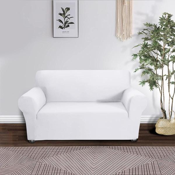 商品名: フォーシーズンズユニバーサルソリッドカラー ソファカバー ストレッチソフト ソファカバー オールインクルーシブの滑り止めウォッシャブルホーム ソファの家具カバー 枕カバー1個付き -米白-4人乗り（245-300cm） YOPOI...