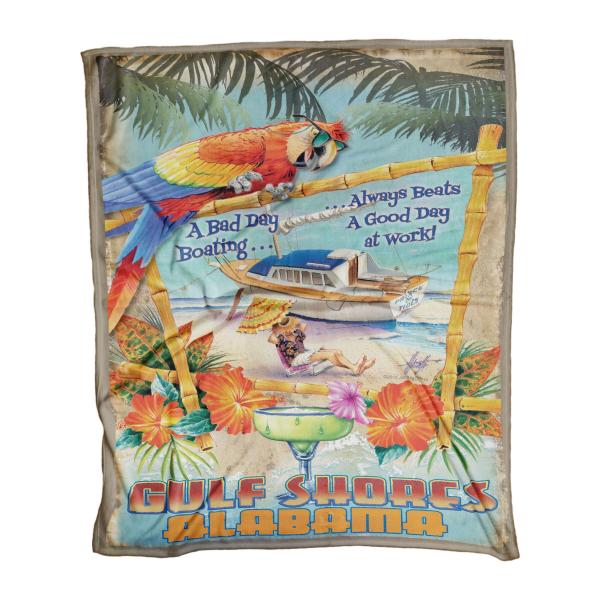 商品名:  Northwest Art Mall Gulf Shores Alabama Bad Day Boating Ultra Fleece Bed Sofa Travel Cozy Blanket from Illustration...
