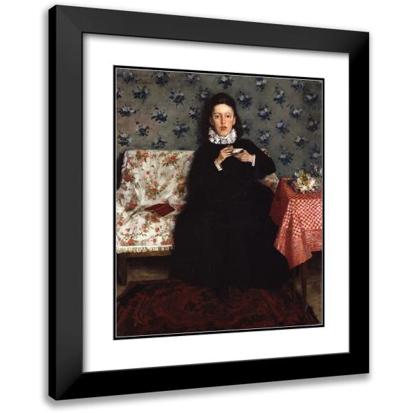 商品名:  ArtDirect Wilhelm Tr〓bner 20x23 Black Modern Frame and Double Matted Museum Art Print Titled - On the Sofa (1872)ブ...