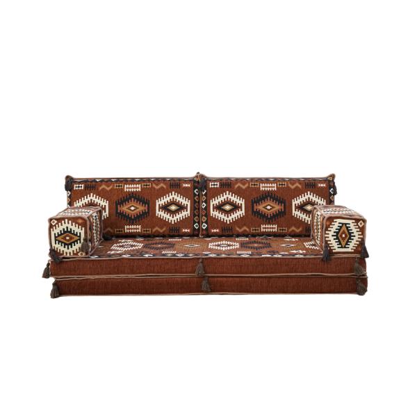 商品名:  arabicsofa 8 Inch Thick Brown Middle Eastern Floor Seating Set ? Modular Arabic Jalsa Sofa with Cushions, Traditio...