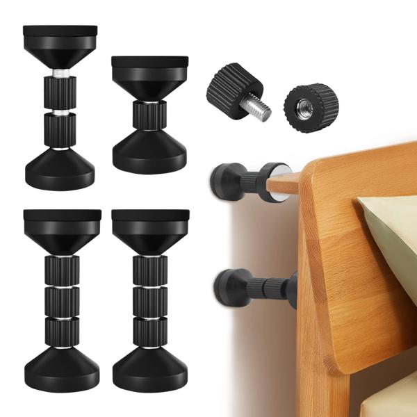 商品名: dadop 調節可能なねじ式ベッドフレーム 揺れ防止ツール ベッド用 ヘッドボードストッパー ベッドサイドヘッドボード 緩み防止 揺れ防止フィクサー 簡単取り付け (4個 ブラック アップグレードバージョン 40-100mm) d...