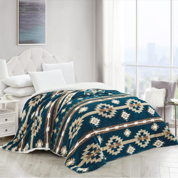 商品名:  Home Soft Things Southwest Faux Fur Bed Blankets Reversible to Sherpa, Boho Plush Soft Warm Lightweight Bohemian G...