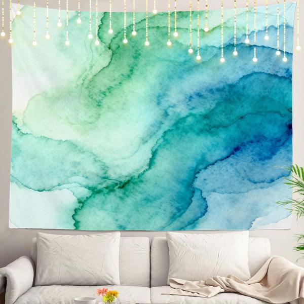 商品名: Shrahala Teal Abstract Watercolor Wall Tapestry, Colorful Modern Paint Wall Hanging Large Tapestry Decoration Polye...
