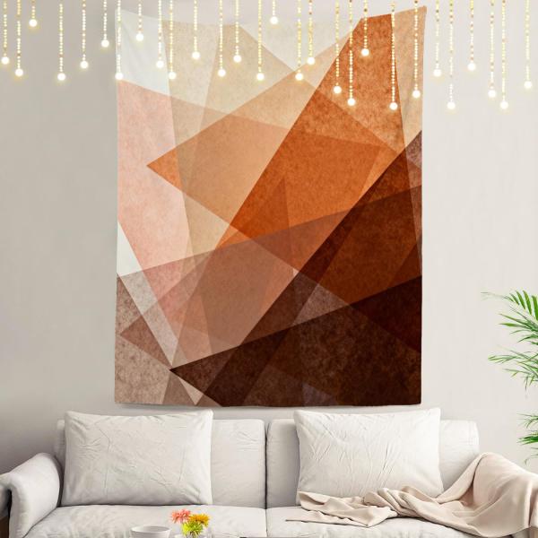商品名:  Shrahala Abstract Geometric Art Wall Tapestry, Orange Geometric Intersecting Art Wall Hanging Large Tapestry Decor...