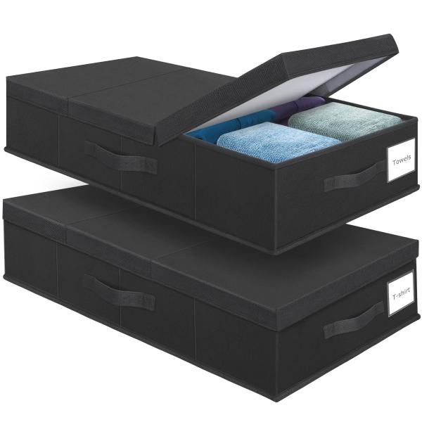 商品名: ベッド下収納容器 ふた付き (2個セット) Supowin Underbed Storage Containers Bin with Lids (Set of 2) Large Under Bed Storage Organize...