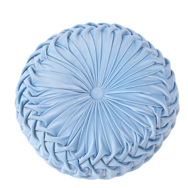 商品名: ラウンドベルベット枕、ソファベッド ベッドルーム 装飾スローピロー(38cm、ブルー) Baiyuruodie Round Velvet Pillow, Sofa Bed Bedroom Decorative Throw Pill...