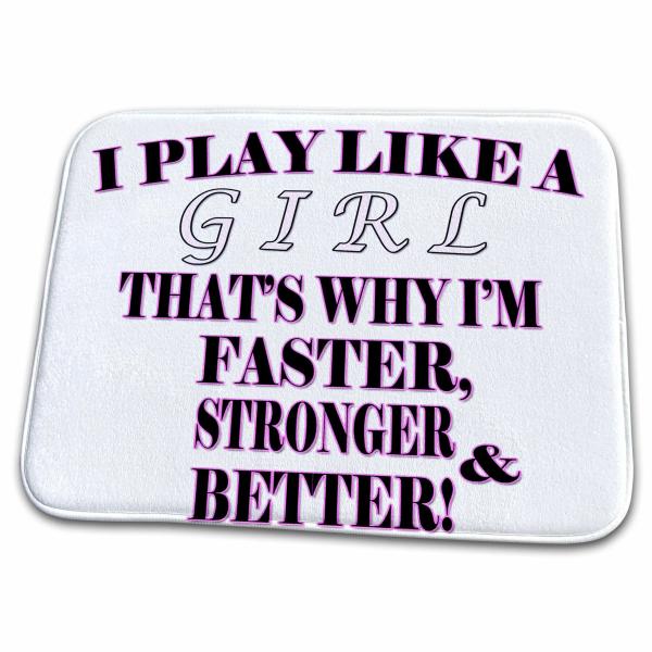 商品名:  3dRose I Play Like a Girl, Thats why I am Faster, Stronger... - Bathroom Bath Rug Mats (rug-266054-1)ブランド: 3dRose商...