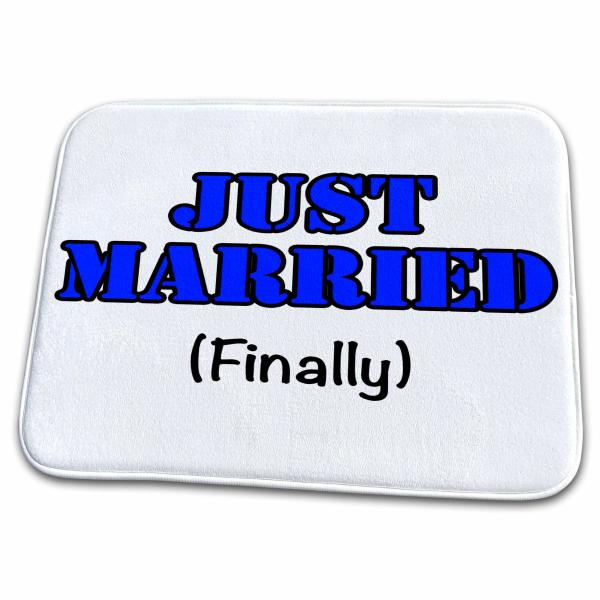 商品名:  3dRose Wedding - Just Married Finally Blue - Bathroom Bath Rug Mats (rug-261082-1)ブランド: 3dRose商品番号: 素材: Polyester■...