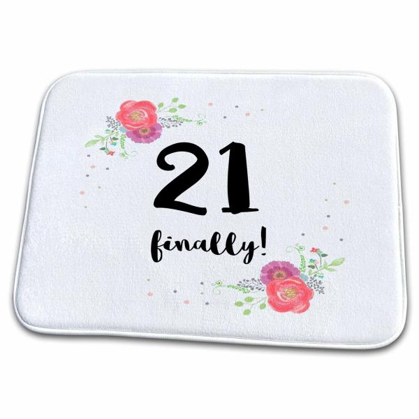 商品名:  3dRose Floral 21 Finally Pink Flowers Funny 21st Birthday... - Bathroom Bath Rug Mats (rug-316162-1)ブランド: 3dRose商品...