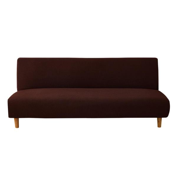 商品名: 肘なしソファベッドスリップカバー カウチカバー 肘なし ストレッチ 折りたたみ布団カバー 伸縮性 取り外し可能 (カラー:コーヒー、サイズ:L(160-190cm) Armless Sofa Bed Slipcover Couch...
