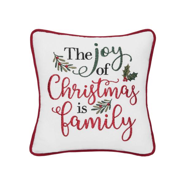 商品名:  C&amp;F Home "The Joy of Christmas is Family Cotton Blend Small Petite Mini Accent Pillow 10" x 10" Xmas Festive W...