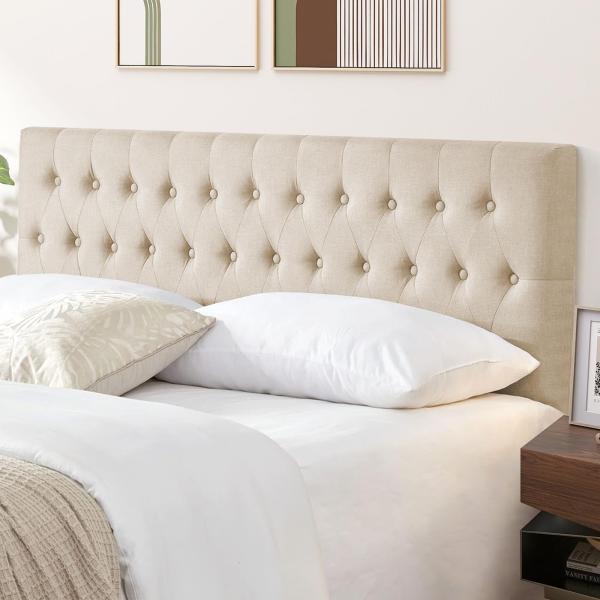 商品名:  Kingfun Headboards in Modern Button Design, Premium Linen Fabric Upholstered Tufted Bed Headboard, Adjustable Soli...