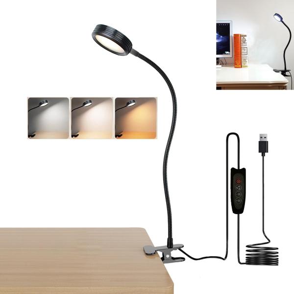 商品名: CRISETEK クリップオンデスクランプ、読書灯、読書灯、柔軟なグースネックUSBライト、子供向けのブックライト 夜のベッドで本を読む テーブル、ヘッドボード、寮にクリップオン(ブラック、8Wタクトスイッチ) CRISETEK ...