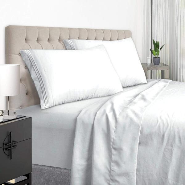 商品名: Sheets for Queen Size Bed Set of 4 Piece White - Extra Soft Luxury Brushed Microfiber Queen Bed Sheets with 21 inch...