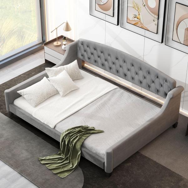 商品名:  Harper &amp; Bright Designs Full Size Upholstered Daybed with Modern Luxury Tufted Button, Wooden Daybed Frame, Ve...