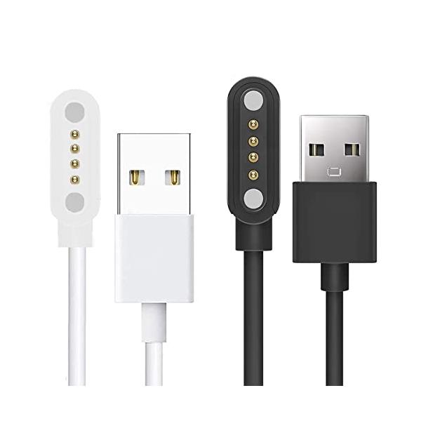 商品名: Lamshaw T92スマートウォッチ充電器 磁気USB充電ケーブル 交換用充電ケーブル Meet Romance T92スマートウォッチ/Desong T92スマートウォッチ/T92スマートウォッチに対応 (2パック - ホワイ...